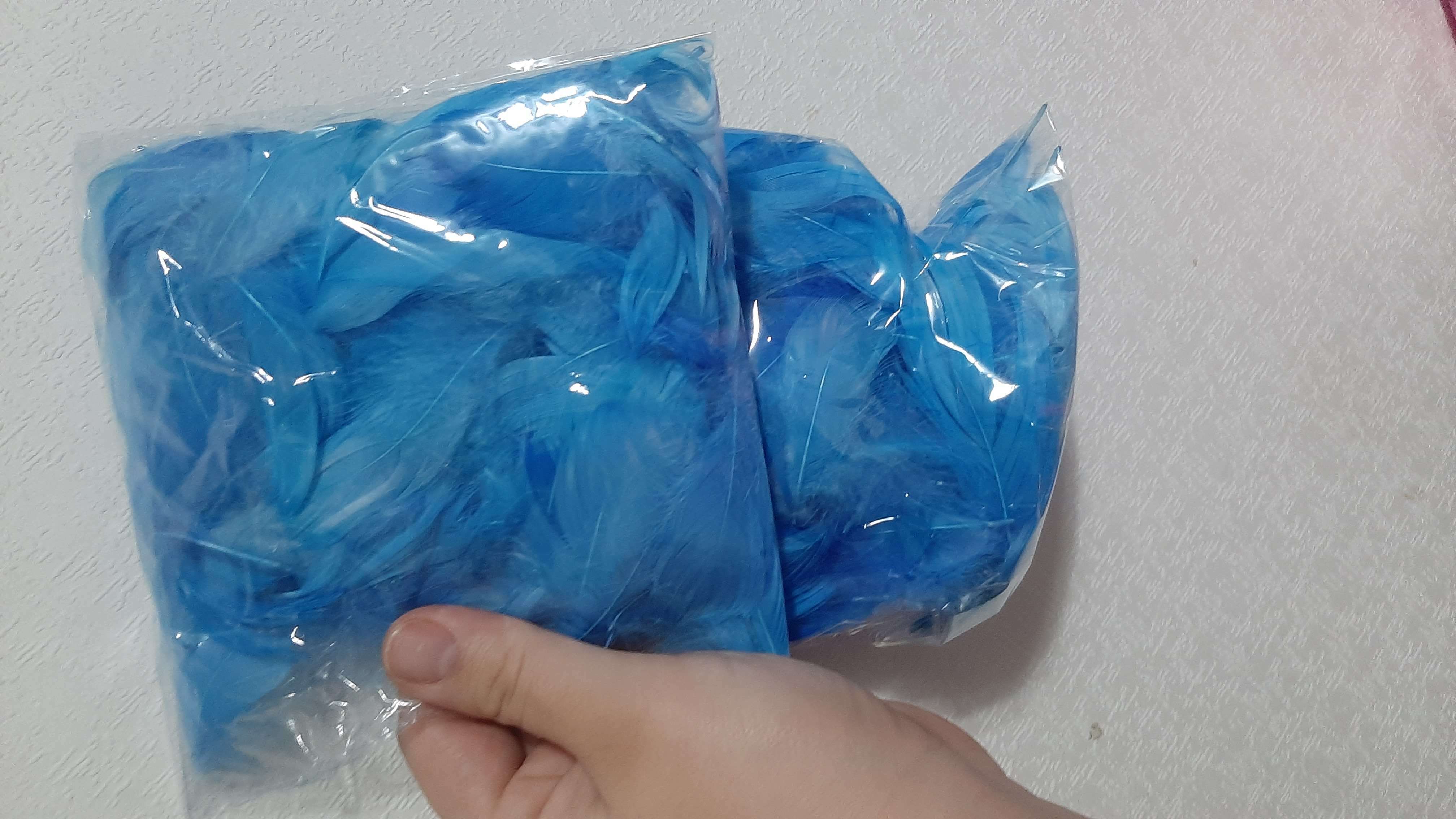 Наполнитель из перьев для шаров и подарков, небесно голубой, 6гр ...